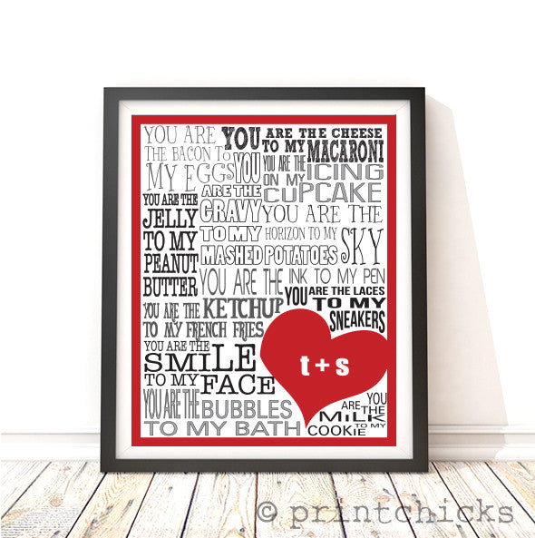 Valentine Day - LOVE Print - Valentines Poster - Custom Valentines Gift ...