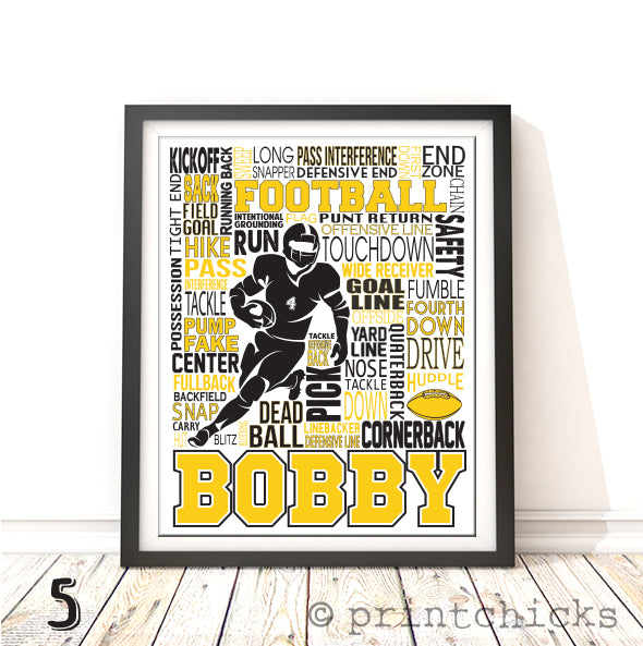 Football Custom Print - Personalized Football Poster - Football Print ...