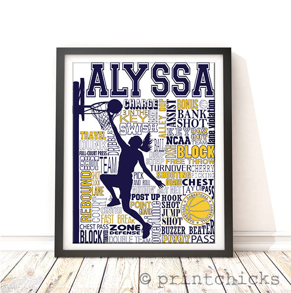 Basketball Personalized Gift - Girls Basketball Print | PrintChicks