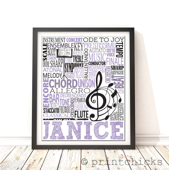 Music Personalized Print - PrintChicks | PrintChicks