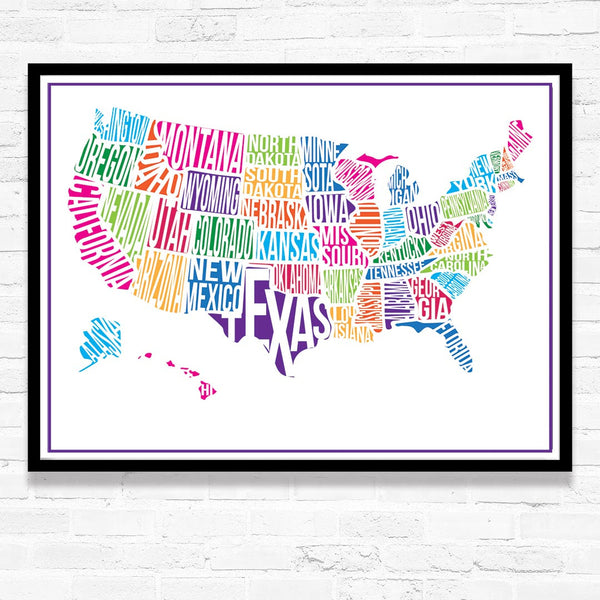 USA Custom Map Print - PrintChicks | PrintChicks