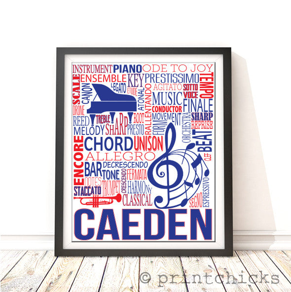 Music Personalized Print - PrintChicks | PrintChicks